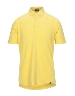 DRUMOHR Man Polo Shirt Slate Blue Size L Cotton Yellow