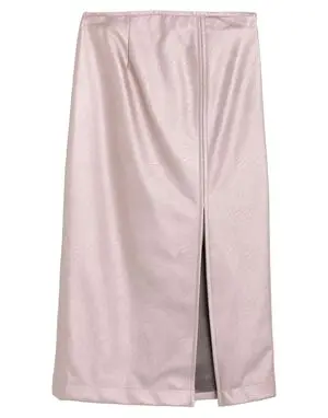CIRCUS HOTEL Coated Flared Midi Skirt - Pink