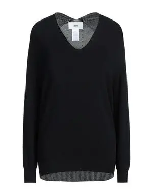 SOLOTRE Knitted V-neck Sweater - Black