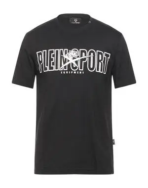 PLEIN SPORT Man T-shirt Midnight Blue Size M Cotton Black