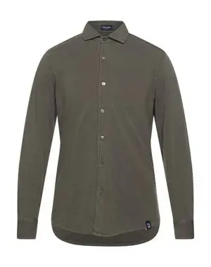 DRUMOHR Man Shirt Pastel Blue Size M Cotton Green