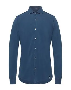 DRUMOHR Man Shirt Pastel Blue Size M Cotton Navy Blue