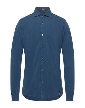 DRUMOHR Man Shirt Pastel Blue Size M Cotton Navy