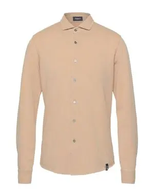 DRUMOHR Man Shirt Pastel Blue Size M Cotton Sand