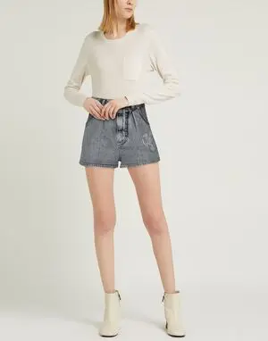 Alberta Ferretti Denim Shorts - Grey