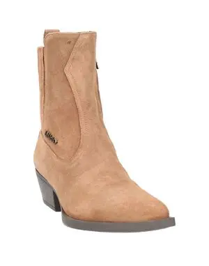 LIU •JO Suede Cowboy Ankle Boots - Brown