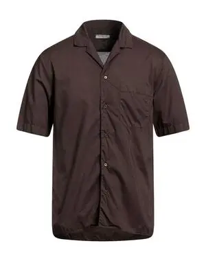 PAOLO PECORA Man Shirt Camel Size 15 ¾ Cotton Brown