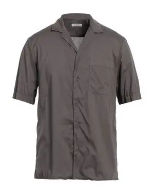 PAOLO PECORA Man Shirt Camel Size 15 ¾ Cotton Grey