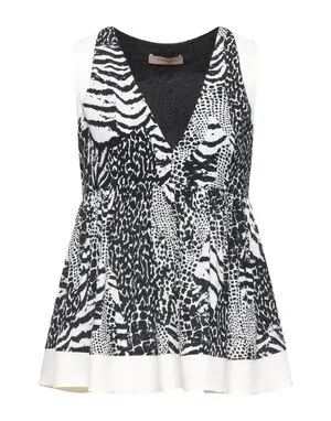 TWINSET Peplum Leopard-Print Top Black