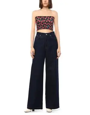 ANIYE BY Floral-print Crop Top - Black