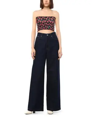 ANIYE BY Floral-print Crop Top - Black
