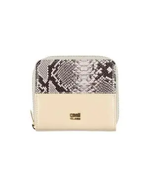 Roberto Cavalli Woman Wallet Black Size - Polyurethane, Calfskin Pink