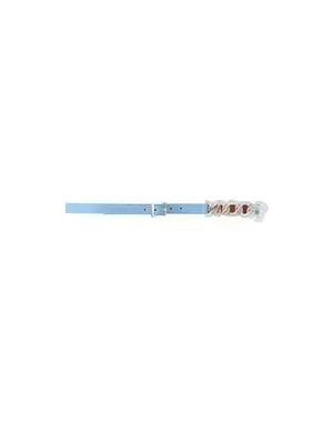Gcds Leather Belt With Appliqués - Blue