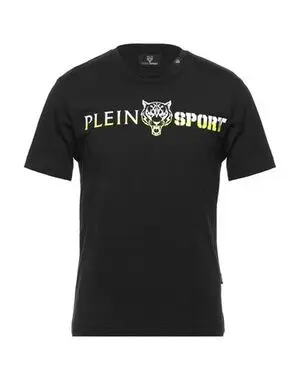 PLEIN SPORT Man T-shirt Grey Size S Cotton Black
