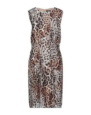 MARCIANO Leopard Print Midi Dress - Brown