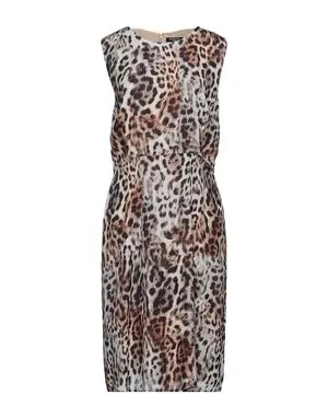 MARCIANO Leopard Print Midi Dress - Brown