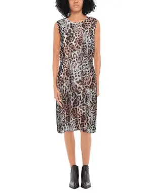 MARCIANO Leopard Print Midi Dress - Brown