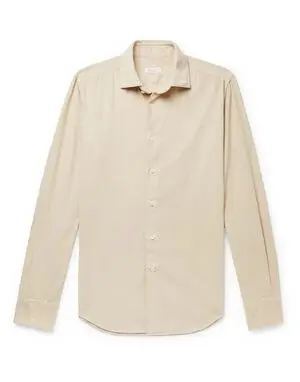 GLANSHIRT By Slowear Man Shirt Tan Size 15 ½ Cotton Beige