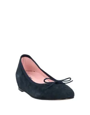 POLLINI Suede Wedge Pumps With Bow Detailing