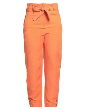 Alberta Ferretti Tapered Linen-silk Blend Pants - Orange