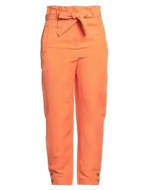 Alberta Ferretti Tapered Linen-silk Blend Pants - Orange