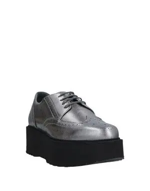 Hogan Leather Lace-up Platform Shoes - Silver