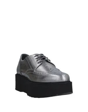 Hogan Leather Lace-up Platform Shoes - Silver