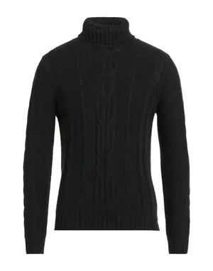 Alpha Studio Turtleneck Merino And Alpaca Wool Sweater Steel Grey