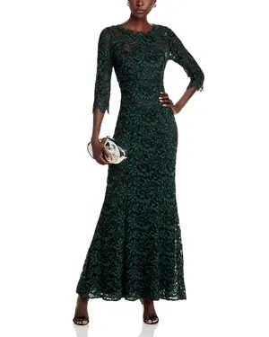 Eliza J Lace Gown - Hunter