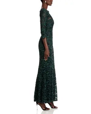 Eliza J Lace Gown - Hunter