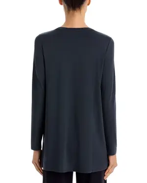 Eileen Fisher Crewneck Tunic Tee - Graphite