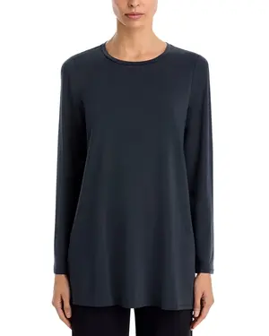 Eileen Fisher Crewneck Tunic Tee - Graphite