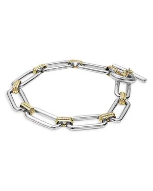 Lagos Signature Caviar Large Link Toggle Bracelet - Silver/gold