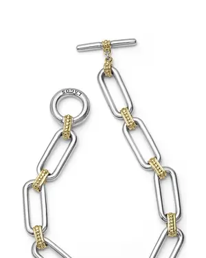 Lagos Signature Caviar Large Link Toggle Bracelet - Silver/gold