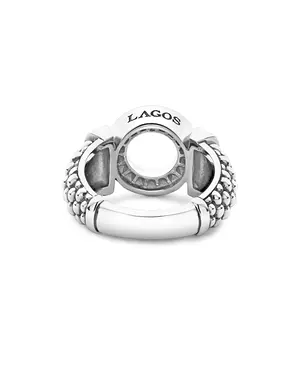 Lagos Sterling Caviar Spark Diamond Circle Bead Ring