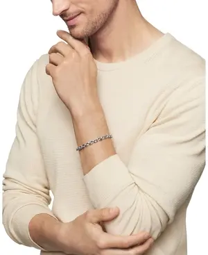 David Yurman Sterling Faceted Link Bracelet