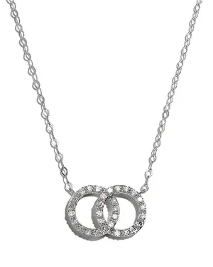Bloomingdale'S Diamond Double O Pendant Necklace - White