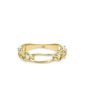 ZOE LEV 14k Yellow Figaro Link Ring - Gold