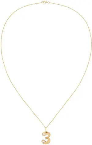 Brent Neale BRENT NEALE Gold Bubble Number 3 Necklace - Yellow Gold