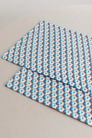 La DoubleJ Set Of Two Linen Placemats - Blue
