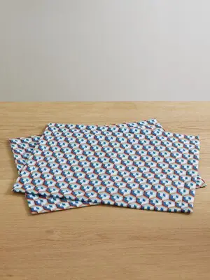 La DoubleJ Set Of Two Linen Placemats - Blue