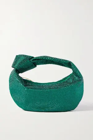 Bottega Veneta Jodie Mini Crystal-embellished Knotted Satin Tote