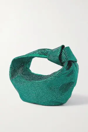 Bottega Veneta Jodie Mini Crystal-embellished Knotted Satin Tote
