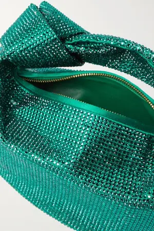 Bottega Veneta Jodie Mini Crystal-embellished Knotted Satin Tote