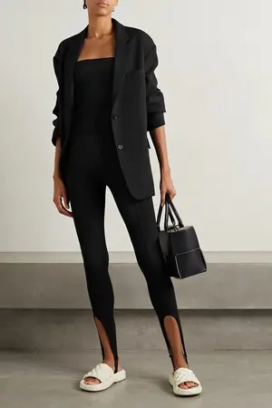 Wardrobe.NYC Strapless Ribbed Cotton-blend Top