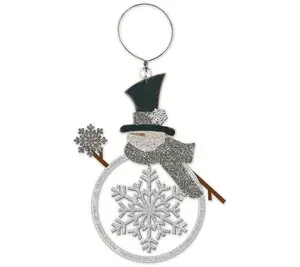 SUNSET VISTA DESIGNS Set/3 Glitter Snowman Orna Ment - One-color