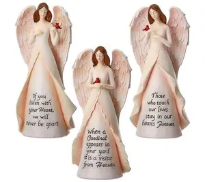 VALERIE PARR HILL 10.5' Cardinal Angel W/sentiment Set Of 3 Va Lerie - One-color