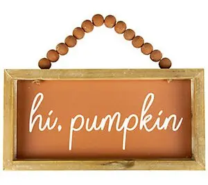 NORTHLIGHT Hi Pumpkin Autumn Harvest Wall Sign - One-color
