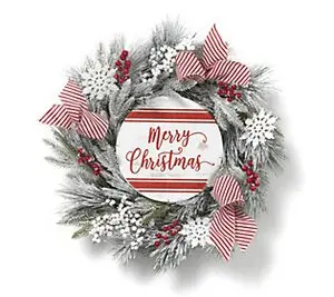 GERSON INTERNATIONAL 24' White Holiday Wreath - One-color