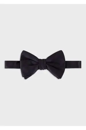 Giorgio Armani Pure Silk Knotted Bow Tie Navy